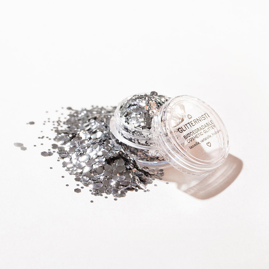 Chunky Silver Mix Cosmetic Glitter – G Beauty Lab